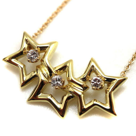 Tiffany & Co. | Jewelry | Tiffany Triple Star Necklace Gold Diamond ...
